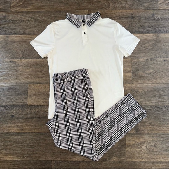 Manfinity | Other | Mens Manfinity Brand White Polo And Checkered Black ...